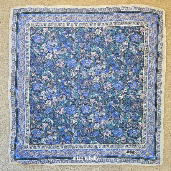 Liberty of London | Accessories | Liberty Silk Scarf Square Light Blue ...
